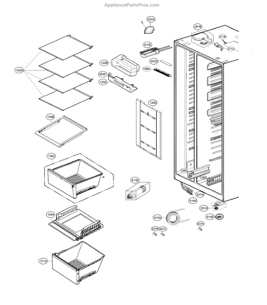 Parts for LG LSXS26326S/02: Refrigerator Compartment Parts ...