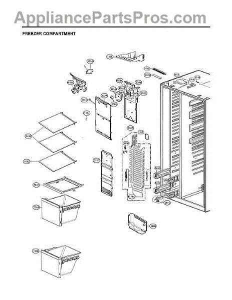 Parts for LG LSXS26326S/04: Freezer Compartment Parts ...
