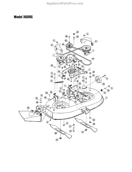 Parts for Toro LX420: Deck-Model X60RG Parts - AppliancePartsPros.com