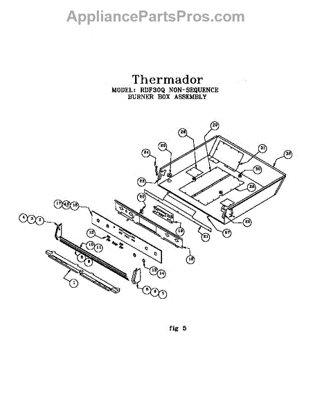 Parts for Thermador RDF30QB(PRIOR-9708): Burner Box Assembly (RDF30QB ...