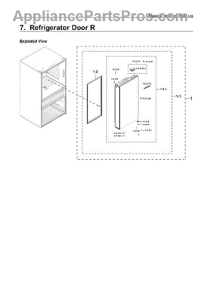 Parts for Samsung RF23M8070SR/AA-04: Right Refrigerator Door Parts ...