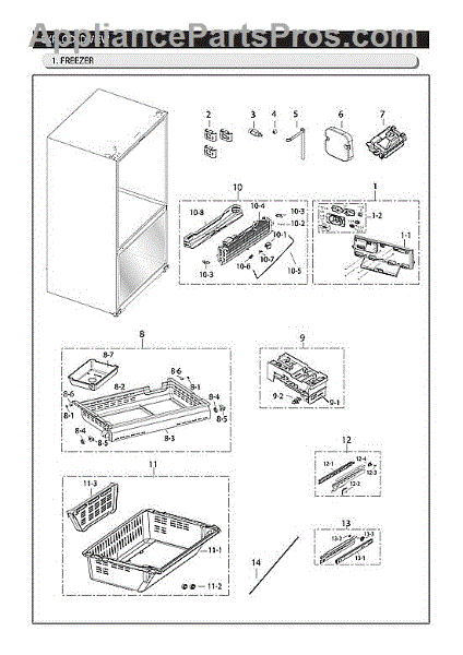 Parts for Samsung RF261BEAESR/AA-06: Freezer Parts - AppliancePartsPros.com