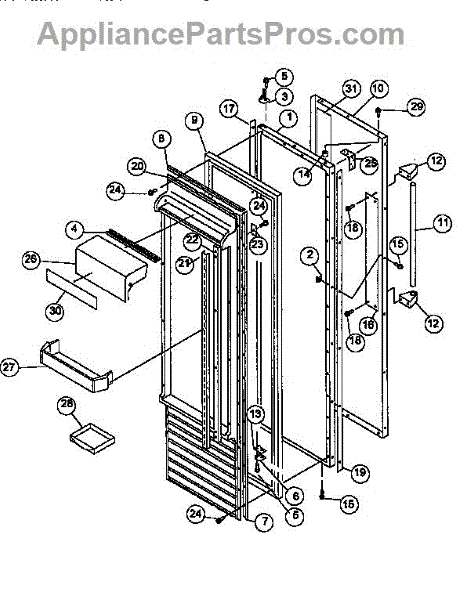 Parts for Viking Range VCSB480: Refrigerator Door Parts ...