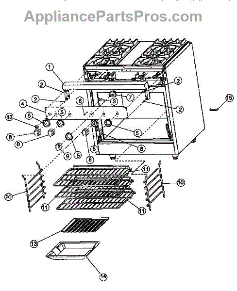 Parts for Viking Range VGIS36: Control / Rack Assembly Parts ...
