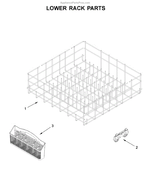 Parts for Whirlpool WDF330PAHW4: Lower Rack Parts - AppliancePartsPros.com