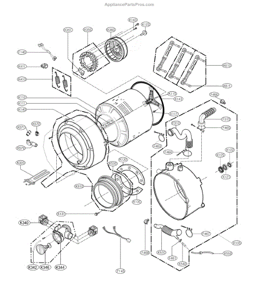 Parts for LG WM2277HW/01: Drum and Tub Assembly Parts ...