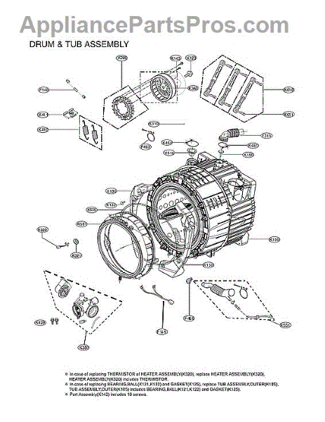 Parts for LG WM3400CW/02: Drum & Tub Assy Parts - AppliancePartsPros.com