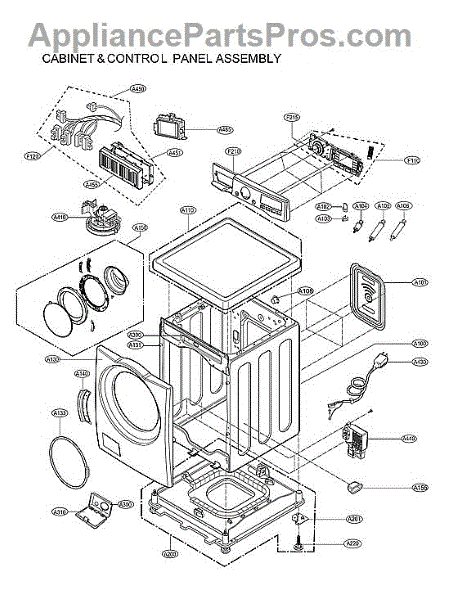 Parts for LG WM4000HBA/00: Cabinet & Control Panel Assy Parts ...