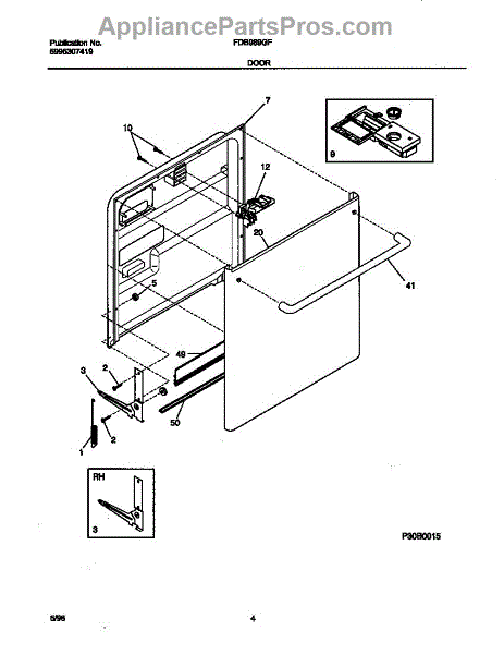 154430501 Dishwasher Door Spring | Genuine Frigidaire OEM In Stock