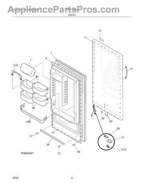 218755504 Door Handle Screw | Genuine Frigidaire OEM In Stock