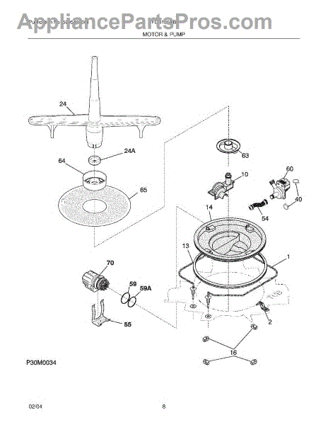 5304518927 Dishwasher Lower Spray Arm With Heat Shield | Genuine ...