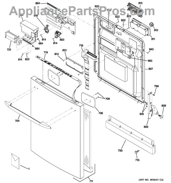 WD21X10370 Dishwasher Control Module Assembly (Main Control Board ...