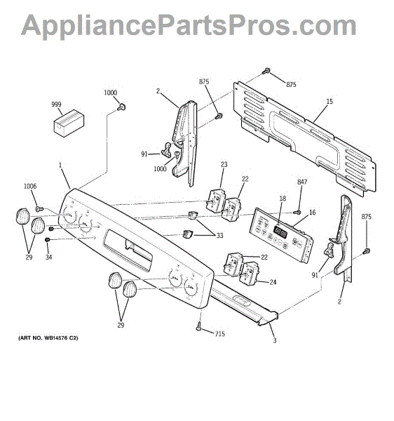 WB27T11014 Control Panel Faceplate Graphics (White) | Genuine Ge OEM In ...