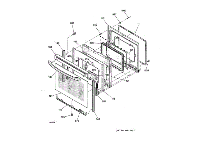 WB55T10067 Oven Door Window Pack Assembly | Genuine Ge OEM In Stock