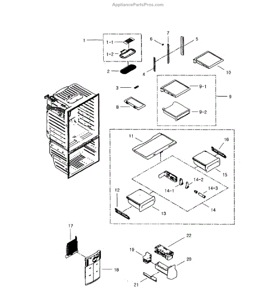 DA97-11771A Refrigerator Evaporator Cover Assembly | Genuine Samsung ...