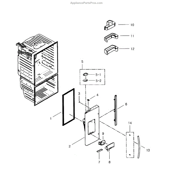 DA97-06417R Refrigerator French Door Assembly | Genuine Samsung OEM In ...