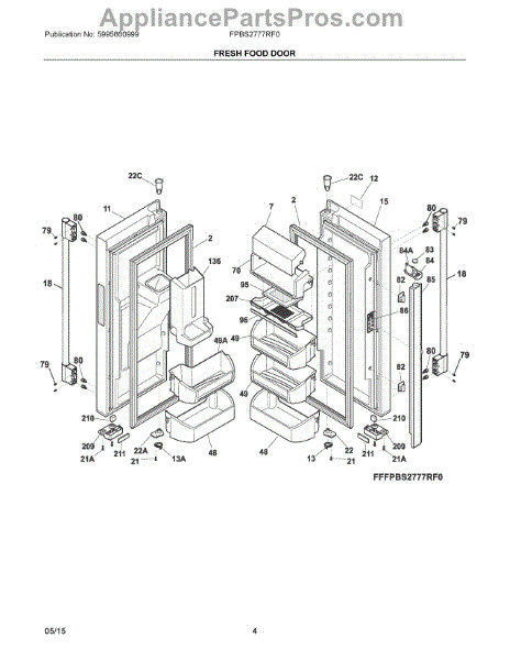 242185652 Refrigerator Door | Genuine Frigidaire OEM In Stock