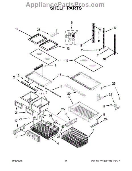 W10858393 Frame | Genuine Whirlpool OEM In Stock