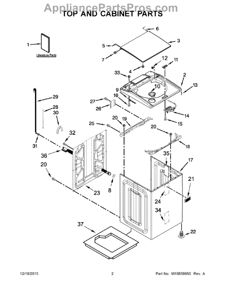 W11259006 Lid | Genuine Whirlpool OEM In Stock