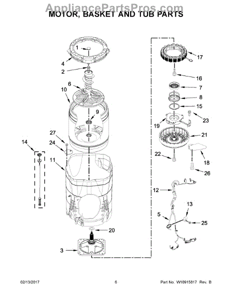 Whirlpool W11219115 Tub-Outer (AP6976374) - AppliancePartsPros.com