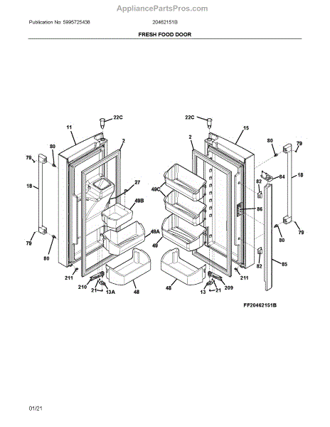 242036309 Flipper Mullion Assembly | Genuine Frigidaire OEM In Stock
