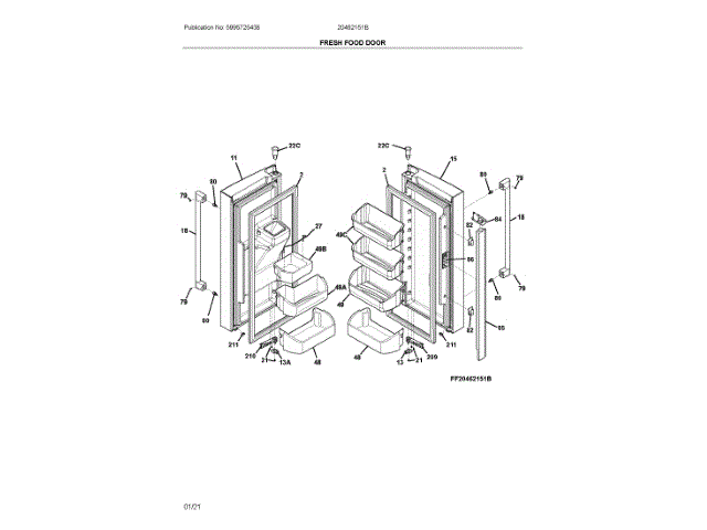242036309 Flipper Mullion Assembly | Genuine Frigidaire OEM In Stock