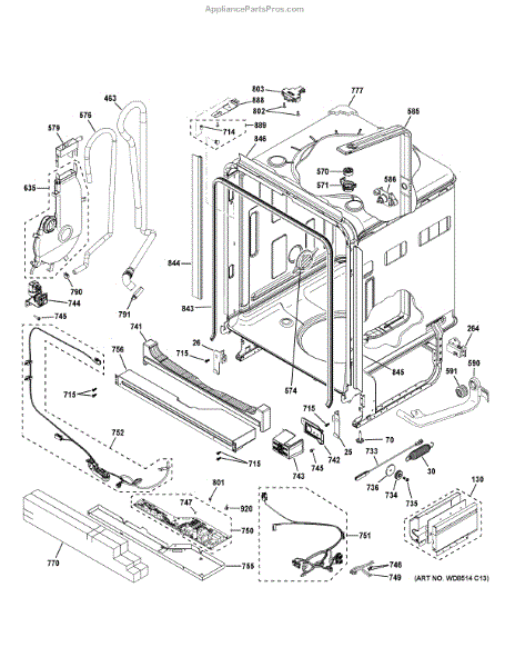 WD30X25629 Bottom Control Box | Genuine Ge OEM In Stock
