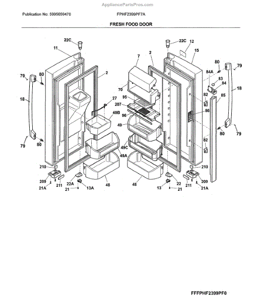 5304520993 Mullion Harness (Door Mullion Wiring), 1 | Genuine ...