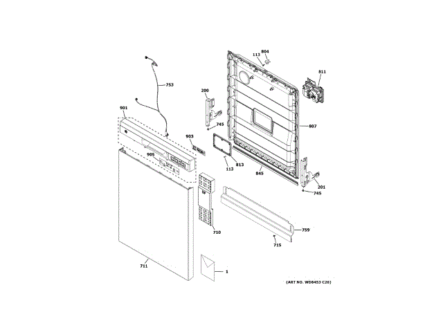 WD34X28023 Gray Control Panel Assembly | Genuine Ge OEM In Stock