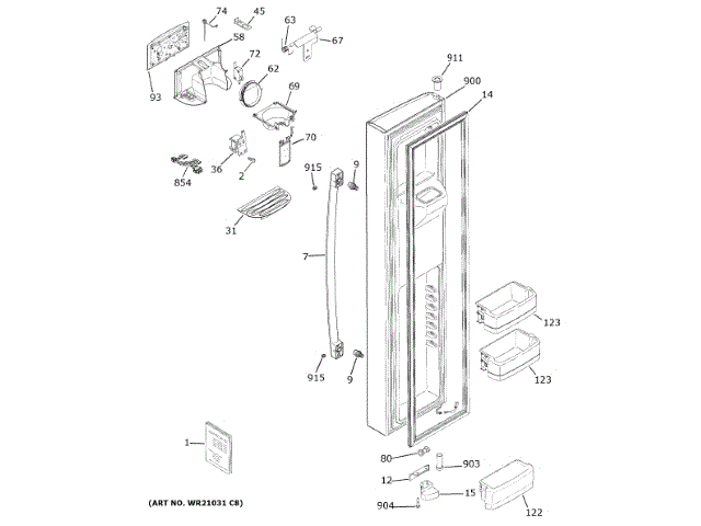WR55X34887 Dispenser Interface Assembly (Gray) | Genuine Ge OEM In Stock