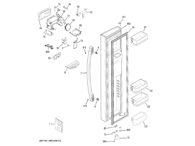 WR12X21070 Arc Door Handle | Genuine Ge OEM In Stock