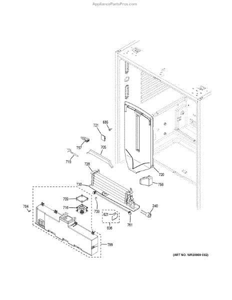 WR17X28923 Fresh Food Evaporator Cover W/ Deli Fan | Genuine Ge OEM In ...