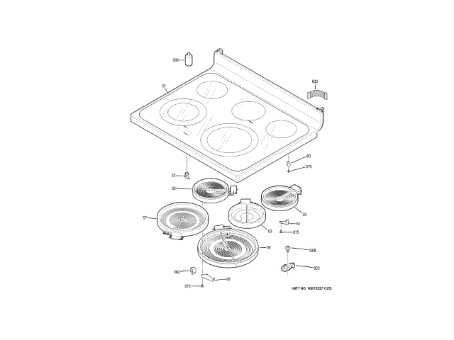 WB62X25972 Rangetop Glass Asm (Gy) | Genuine Ge OEM In Stock