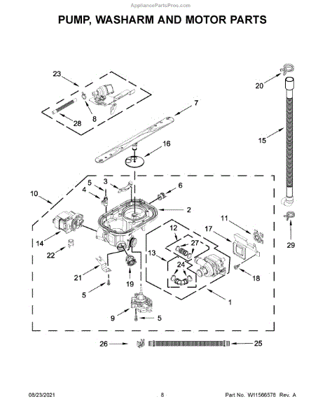 W11419333 Hose (Drain) | Genuine Whirlpool OEM In Stock