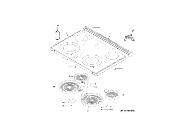 WB62X45231 Maintop Glass Assembly | Genuine Ge OEM In Stock
