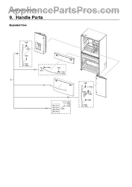 Samsung DA97-20017A Freezer Door Handle (AP6883689 ...