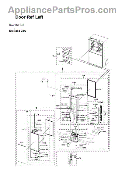 DA97-20041B Left Low Hinge Assembly For Bottom-Mount Refrigerator ...