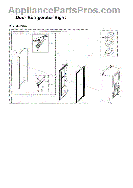 DA97-14314B Refrigerator Right Door Bin Guard Assembly | Genuine ...