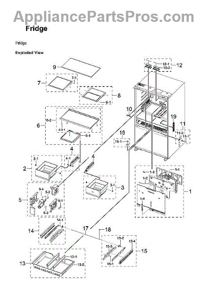 DA61-15162A Bottom-Mount Refrigerator Middle Guide Tray | Genuine ...