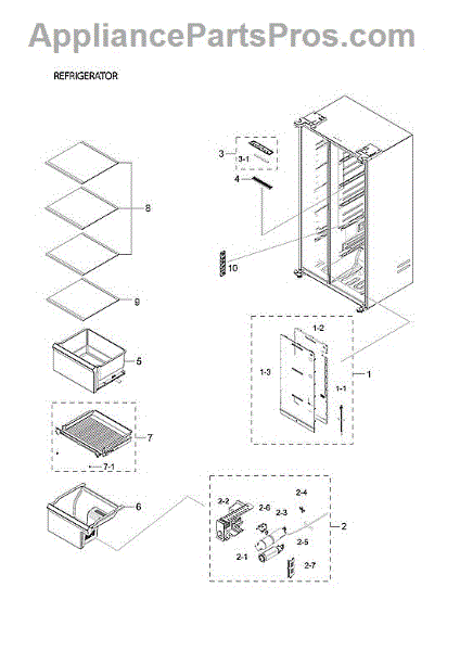 DA97-20712A Side-By-Side Refrigerator Multi-Ref Cover Assembly ...
