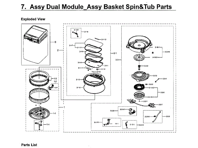 DC97-20036A Washer Tub Cover Assembly | Genuine Samsung OEM In Stock