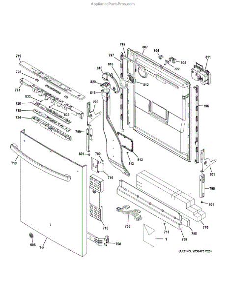 GE WD12X20184 Control Panel Support Frame (AP6003548 ...