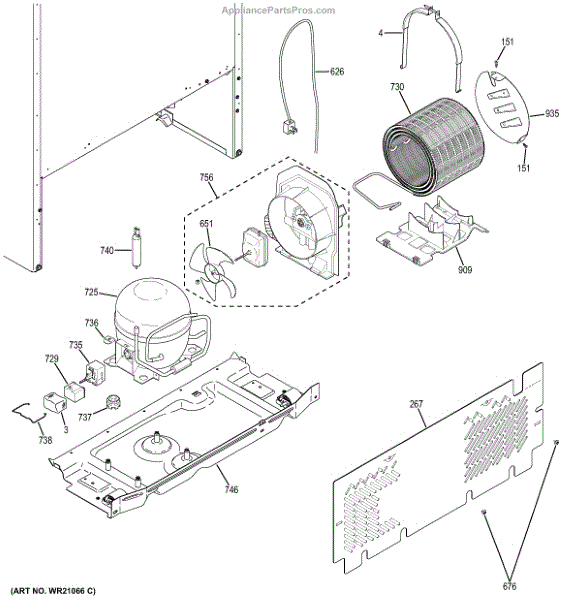 GE WR17X24348 Condenser Fan Shroud Asm (AP5985125) - AppliancePartsPros.com