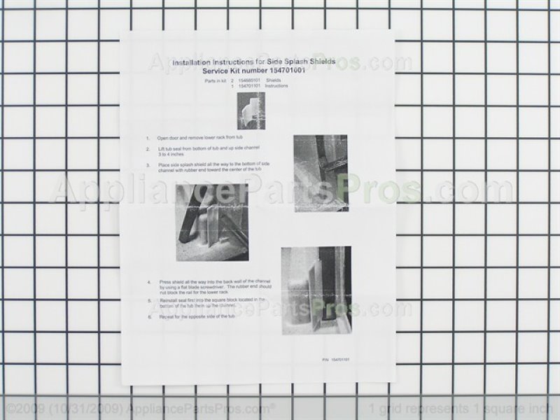 Frigidaire 154701001 Splash Shield Kit (AP4338941) - AppliancePartsPros.com