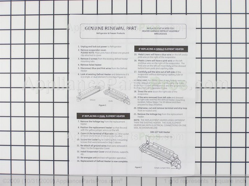 WR51X10101 Defrost Heater Kit | Genuine Ge OEM In Stock