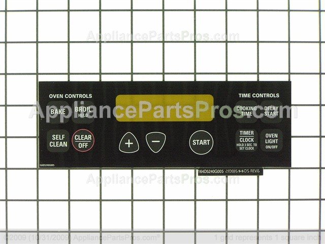 WB27T10587 Control Panel Overlay (Faceplate Graphics) | Genuine Ge OEM ...