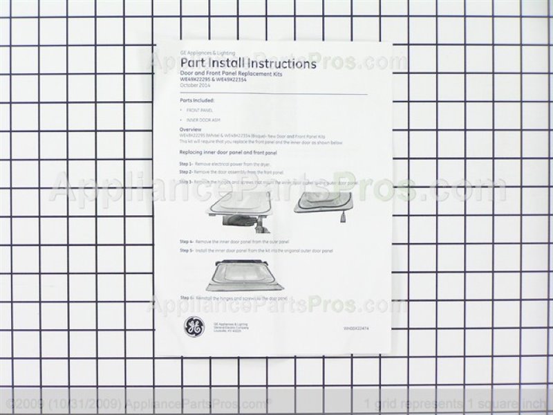 WE49X22295 Front Panel And Inner (Door Panel Kit) | Genuine Ge OEM In Stock