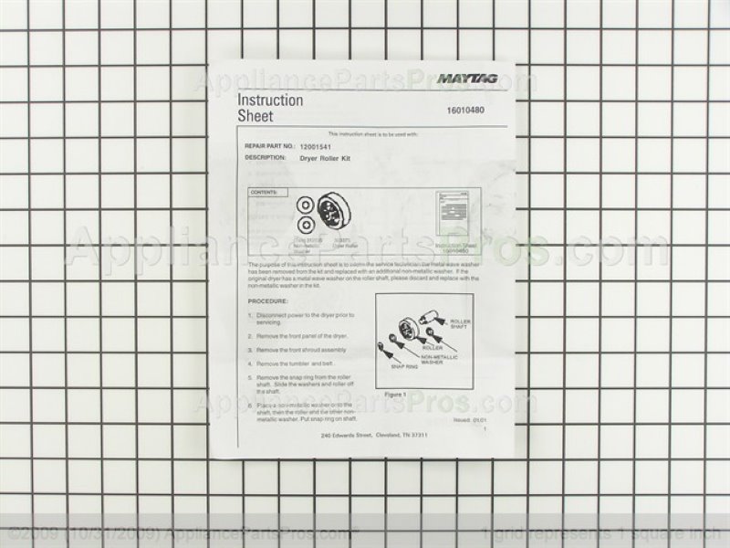 Whirlpool 12001541 Drum Support Roller (AP4008534) - AppliancePartsPros.com