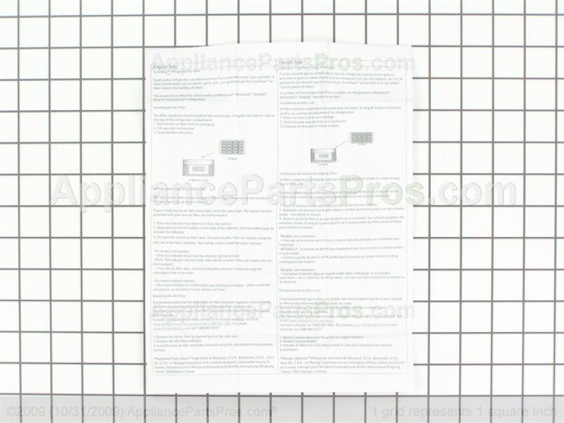 W10311524 Whirlpool Freshflow Refrigerator Air Filter | Genuine ...