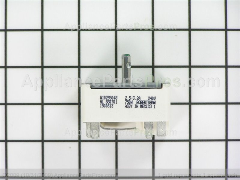 WPW10295048 Surface Burner Infinite Switch (Single) | Genuine Whirlpool ...